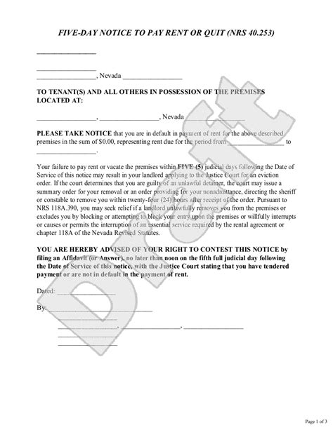 Free Nevada Eviction Notice Template And Faqs Rocket Lawyer