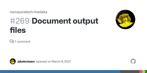 Document Output Files · Issue 269 · Nanoporetech Medaka · Github