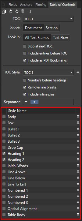 Section Headers In Table Of Contents Pre V2 Archive Of Affinity On