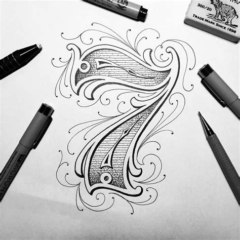 Number 7 Tattoo Fonts