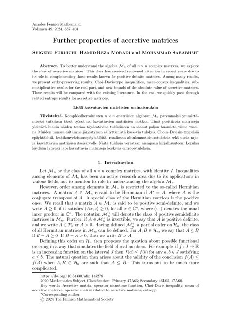 Pdf Further Properties Of Accretive Matrices