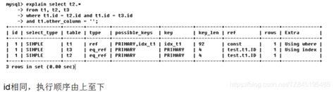 mysql性能调优02 explain概述、详解id、select type、table、type、possible keys、key、key len、ref、rows、extra列（二