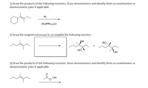 Solved Draw the products of the following reactions. Draw | Chegg.com