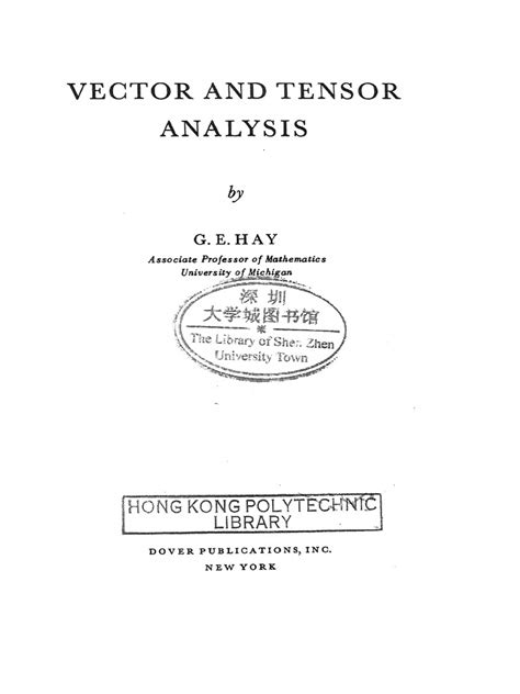 Vector And Tensor Analysis Hay Doverpublications Pdf Download Free
