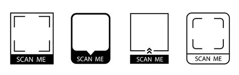 Qr 코드 아이콘을 스캔합니다 Qr 코드 세트 스캔하세요 텍스트가 있는 Qr 코드용 프레임 템플릿 스캔해주세요 벡터 일러스트 레이 션 Brand Name Smart