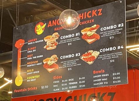 Menu Of Angry Chickz In Bakersfield Ca 93313