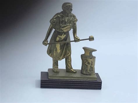 Antique Vintage Brass Blacksmith Figure Decorative Sculpture Antiques