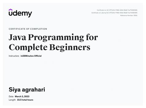 Completed Java Programming Course On Udemy Siya Agrahari Posted On