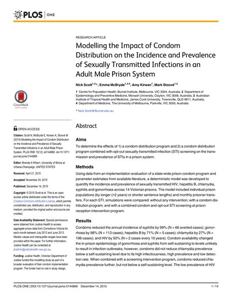 PDF Modelling The Impact Of Condom Distribution On The Incidence And Prevalence Of Sexually