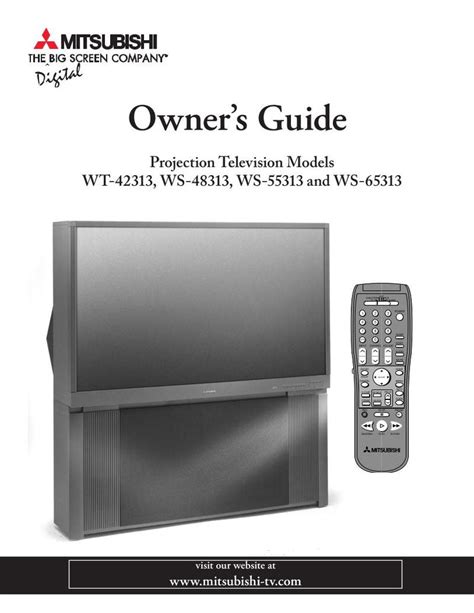 Mitsubishi Ws48313 Ws55313 Ws65313 Tv Operating Manual Manuali