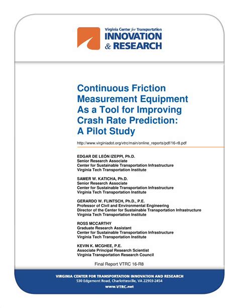 Pdf Continuous Friction Measurement Equipment As A Tool · Continuous Friction Measurement