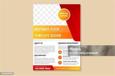 다목적 제품에 대 한 전단지 디자인 템플릿의 수직 레이아웃입니다 사진 공간을위한 대각선 모양 교육에 대한 스톡 벡터 아트 및 기타 이미지 Istock