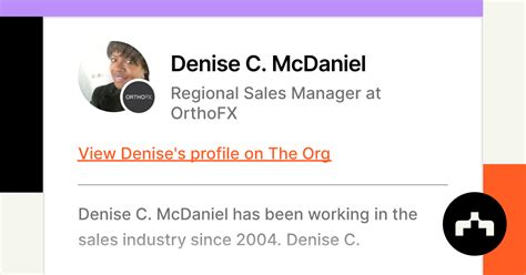 Denise C Mcdaniel Regional Sales Manager At Orthofx The Org