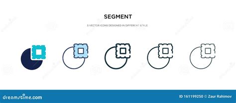 Segment Icon In Different Style Vector Illustration Two Colored And Black Segment Vector Icons