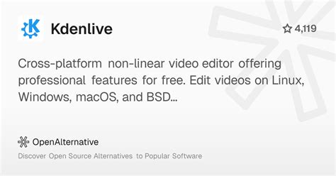 Kdenlive Open Source Alternative To Capcut Adobe Premiere Pro And