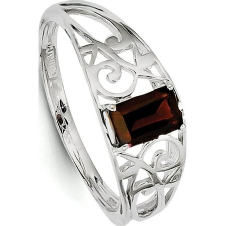 Sterling Silver Rhodium Plated Garnet Ring Walmart Canada