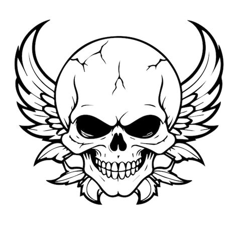 Skull Outline Vector Logo Illustration Design Premium Ai Generated Vector