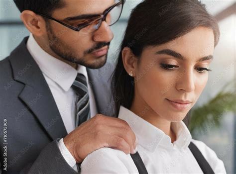 Sexual Harassment At Workplace Boss Touchinggiving Massage To His