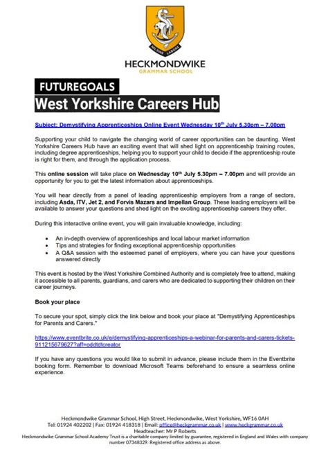 Apprenticeship Pathway Heckmondwike Grammar School