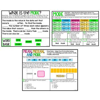 MEAN MEDIAN MODE Notes Google Slides Activity BUNDLE By Ms Mathlete