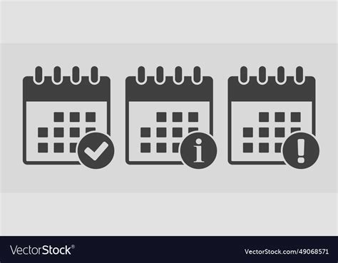 Icon Calendar Popup Message Check Info Error Vector Image