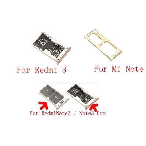 100 New For Xiaomi Redmi 3 3S Note3 Note 3 Pro Mi Note SIM Card Tray Holder Slot Adapter Socket