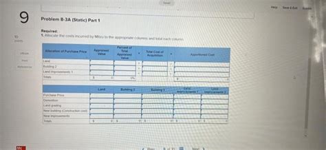 Solved Required Information Problem 8 3a Static Asset Cost