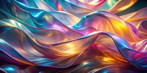 Abstract Iridescent Fabric Folds And Waves Creating A Vibrant Colorful Textile Background