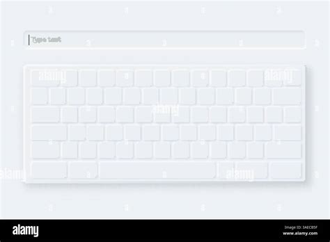 White Virtual Vector Keyboard Mockup Light Keyboard In Neumorphic