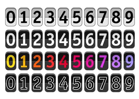 Premium Vector Counter With Digits Set Flat Design