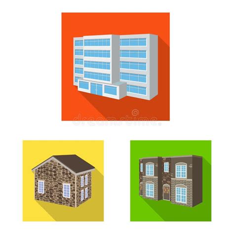 Isolated Object Of Facade And Housing Symbol Set Of Facade And Infrastructure Vector Icon For