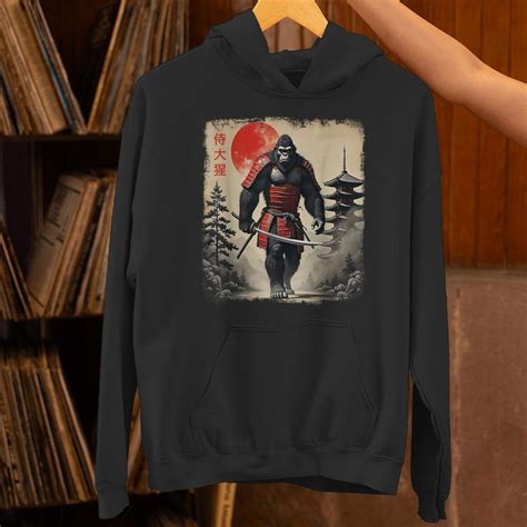 Samurai Gorilla Warrior Japan Art Samurai Japanese Armor Unisex Hoodie
