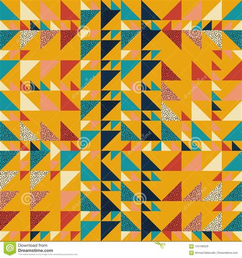 Seamless Triangle Pattern Abstract Background With Autumn Geometric Texture Memphis Pastel