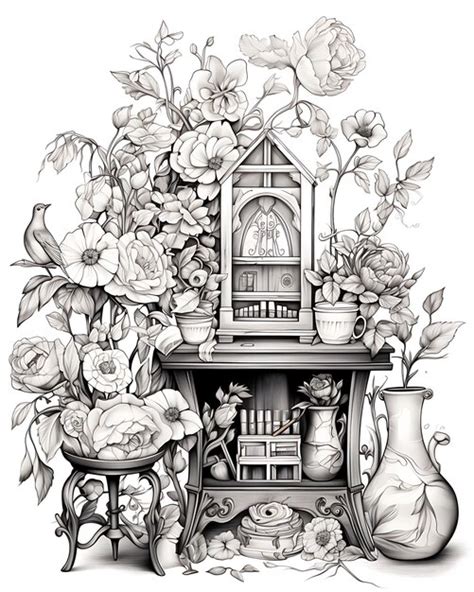 Premium Photo Detailed Sketch Of Artistic Set