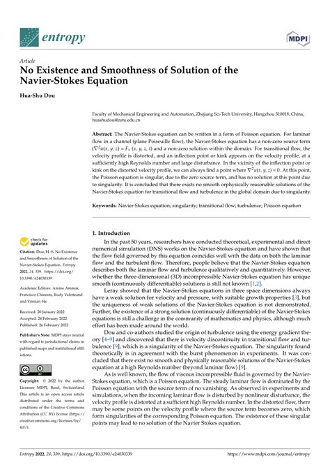 Pdf No Existence And Smoothness Of Solution Of The Navier Stokes Equation