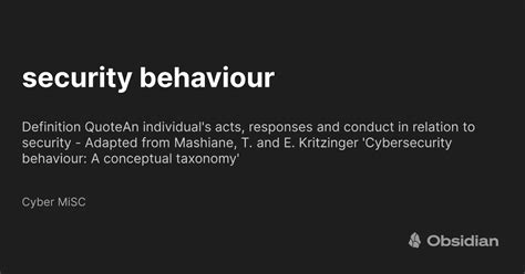 Security Behaviour Cyber Misc Obsidian Publish