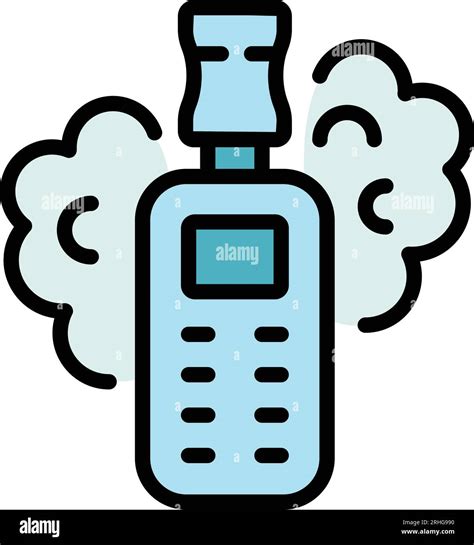 E Cigarette Icon Outline Vector Vape Cigarette Electronic Smoke Color Flat Stock Vector Image