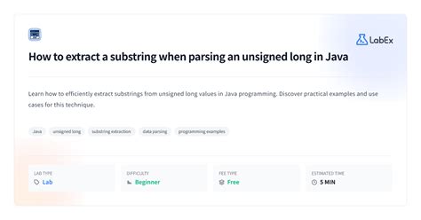 How To Extract A Substring When Parsing An Unsigned Long In Java Labex