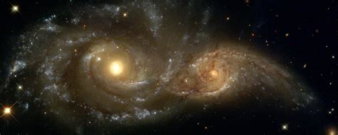 Galactic Collision Hd Sci Fi Wallpaper 2560x1024 Wallpaper Abyss
