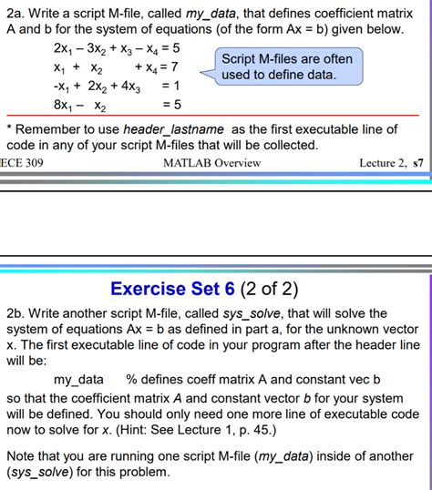 Solved 2a Write A Script M File Called My Data That Chegg Com