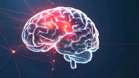 The Artwork Illustrates A Glowing Brain Interconnected With Vibrant Particles In A Dark