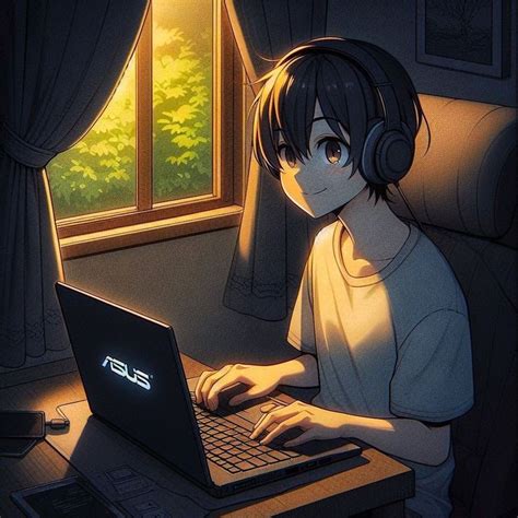 Anime Programmer Anime Computer Drawing Computer Art