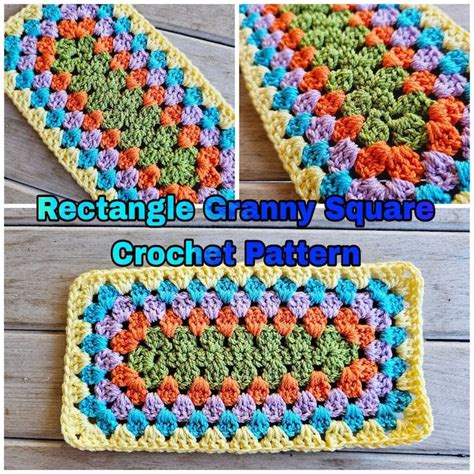 Crochet Rectangle Pattern Rectangle Granny Square Blanket Create ♥