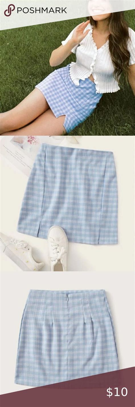 Blue Plaid Mini Skirt Mini Skirts Plaid Mini Skirt Blue Plaid
