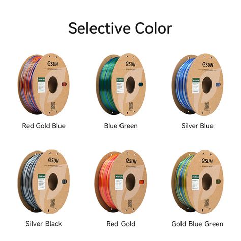 Esun Pla Silk Candy 175mm 3d Filament 1kg Rainbow Silk Shine Esun