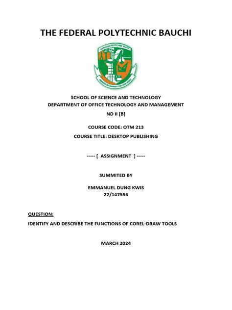 office tech and management coreldraw assignment pdf shape drawing