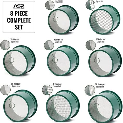 Asro 8pc Gold Panning Mineral Sifting Prospect Pan Classifier Sieve Set