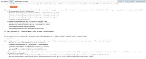 Solved Are The Mean And Standard Deviation Of The Xˉ