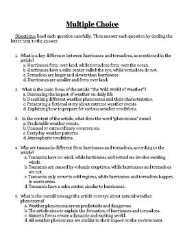 Compare And Contrast Text Structure Nonfiction Article With Writing Prompt