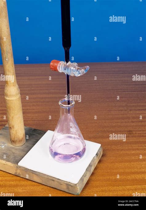 Titration Potassium Permanganate Purple Being Added From A Burette